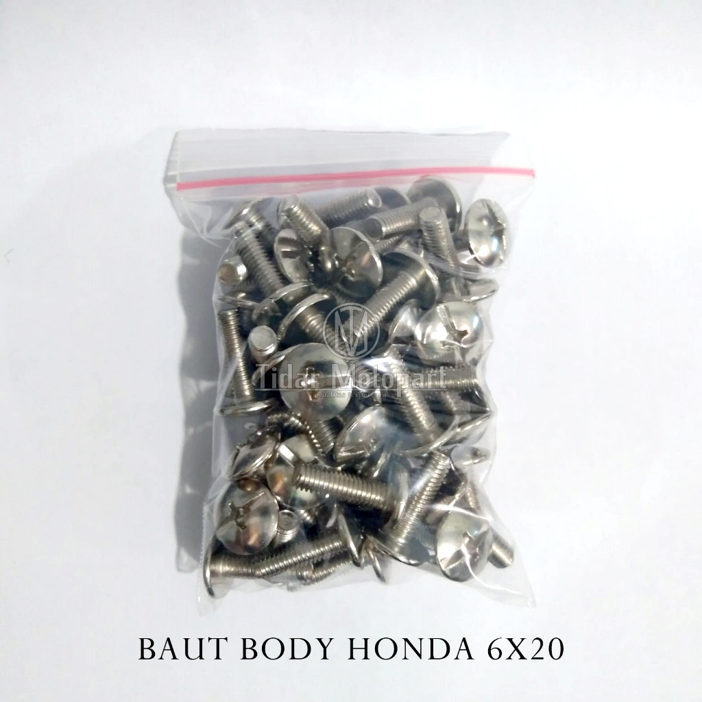Jual 1 Pak Baut Body Honda 6x20 / Baud Body Honda / Baut Semua Jenis ...