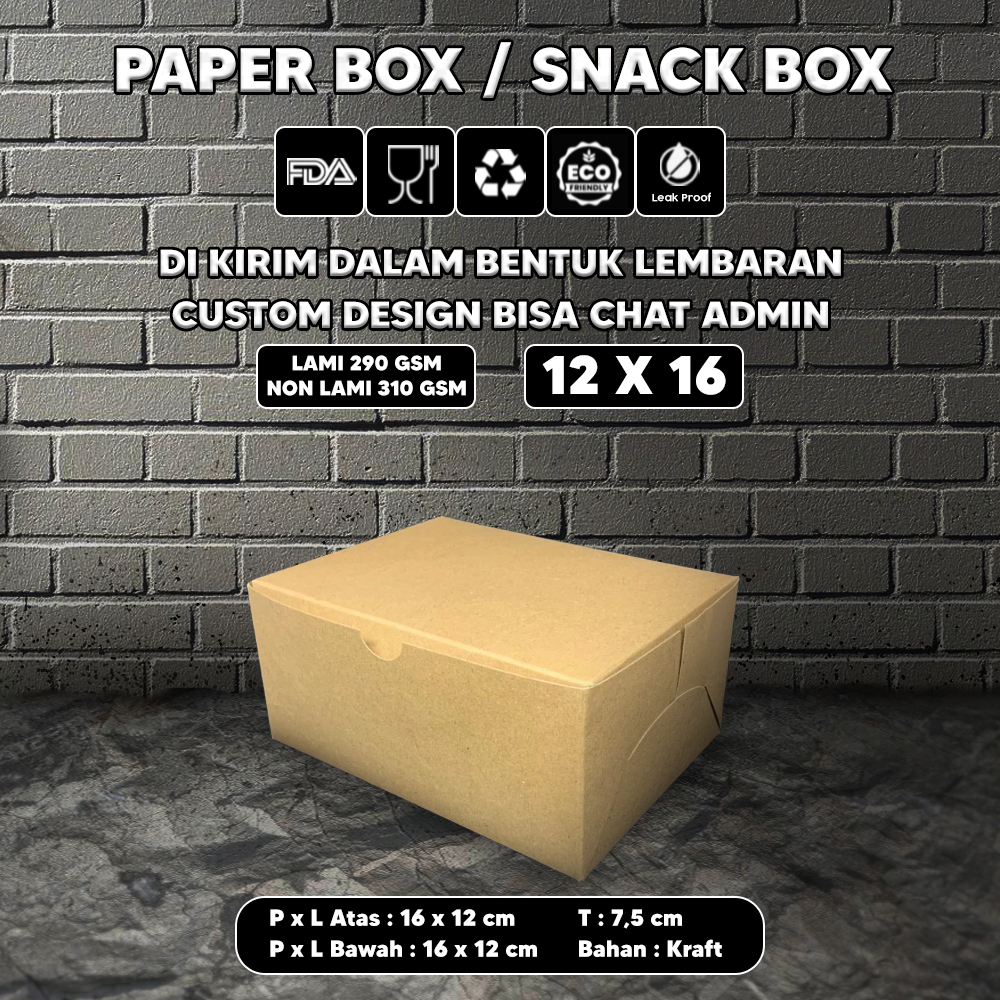 Jual PAPER SNACK BOX / DUS NASI AYAM KFC / DUS SNACK /PAPER LUNCH BOX ...