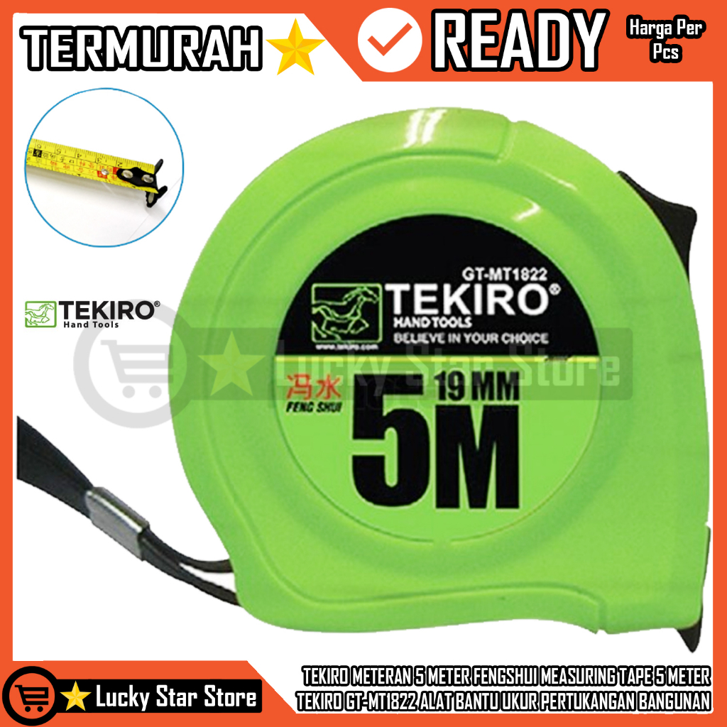 Jual Tekiro Fengshui Measuring Meteran 5 Meter Tape 5 Mtr Gt-Mt1822 ...