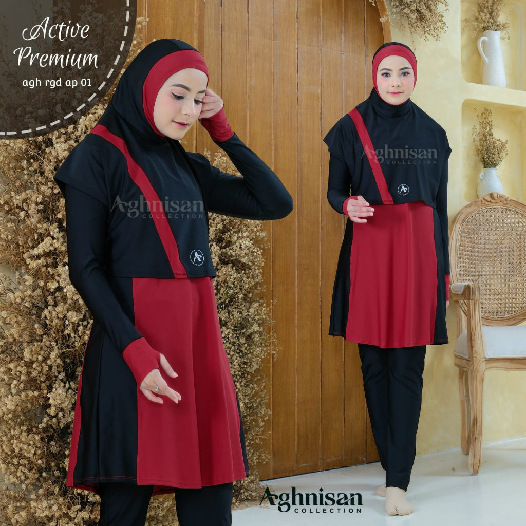 Jual Aghnisan Active Premium Baju Renang Muslimah Wanita Dewasa Setelan ...