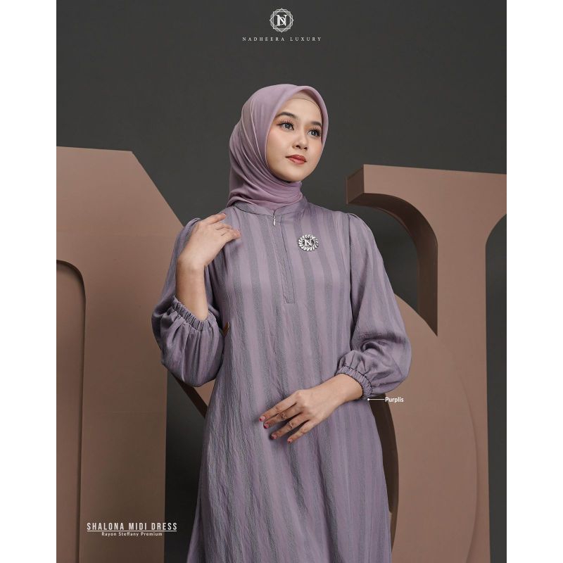 Jual SHALONA MIDI DRESS BY NADHEERA LUXURY √ AYSHOP COLLECTION | Shopee Indonesia