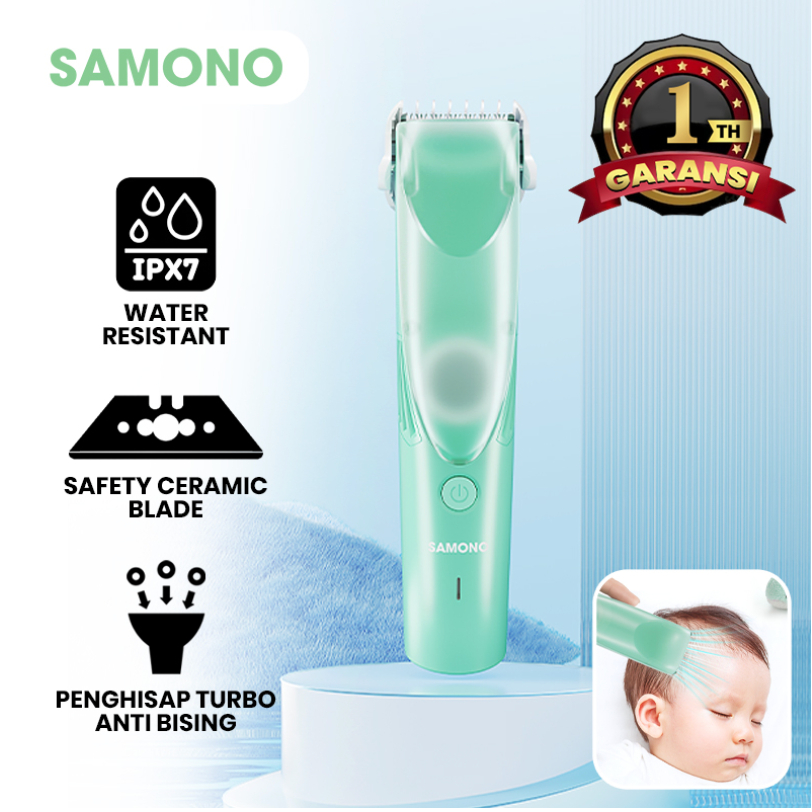 Jual SAMONO Alat Mesin Cukur Rambut Hair Clipper Bayi Elektrik IPX7 Waterproof Low Noise SW ...