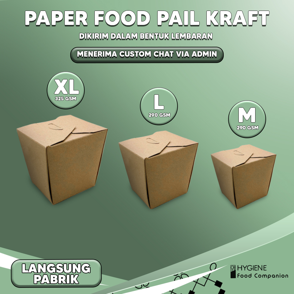 Jual PAPER FOOD PAIL / PAPER RICE BOX LAMINASI ECO KRAFT SEMUA UK ...