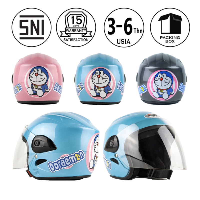 Jual Helm Anak Balita Usia 3 4 5 6 Tahun Motif Doraemon SNI | Shopee ...