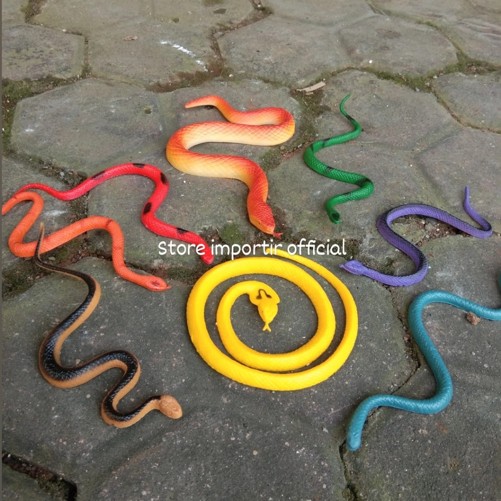 Jual Mainan Ular Ularan Karet Isi 8 Pcs Kemasan Kantong B757 | Mainan ...