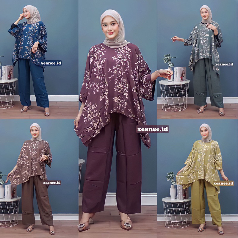 Jual Daania Setelan Jumbo One Set Rayon Premium Batwing Wakaka Ukuran ...