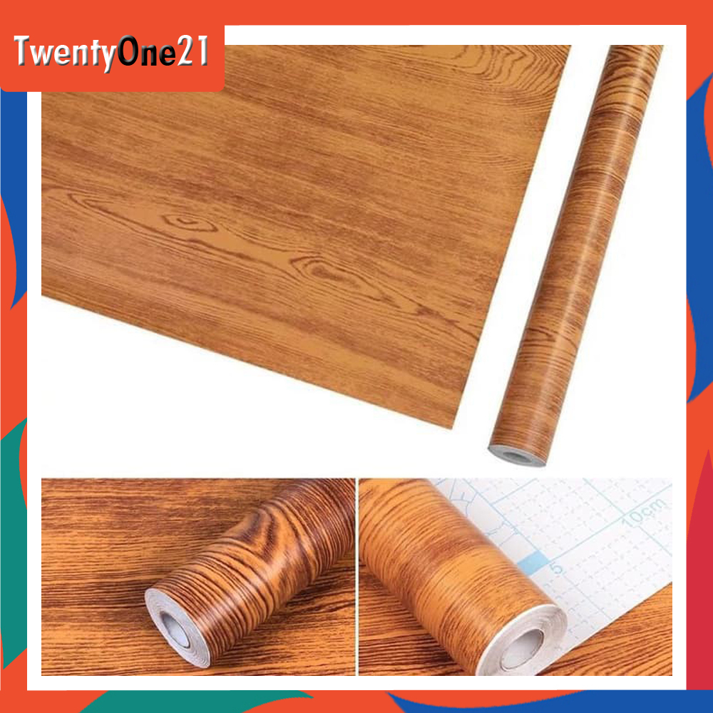 Jual Wallpaper Sticker Dinding 45cm X 10m Motif Serat Kayu Premium