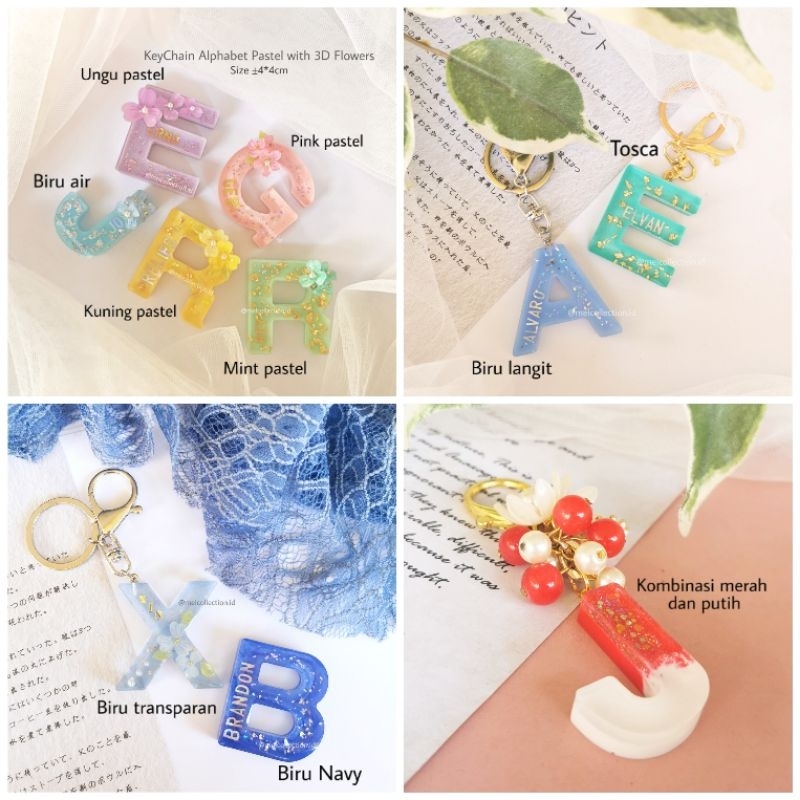 Jual Gantungan Kunci resin huruf custom SERIES Nama Alphabet ...