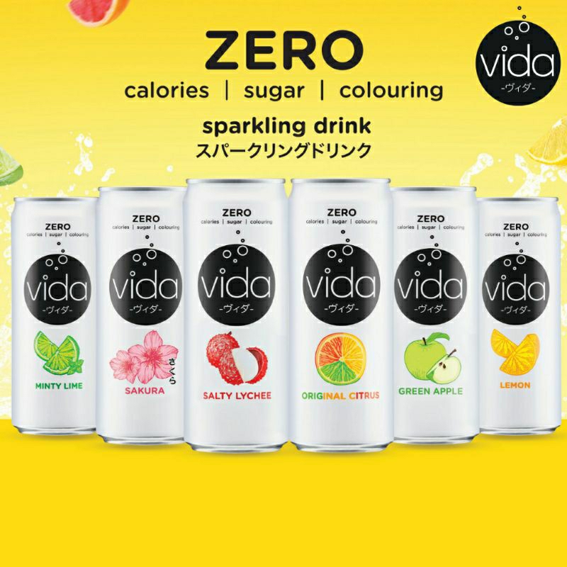Jual Vida Sparkling Drink Zero Sugar 325ml Bebas Gula | Shopee Indonesia