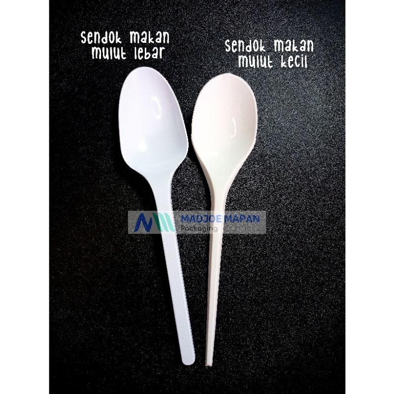 Jual [ isi 100 pcs ] sendok garpu makan plastik putih bening sekali ...
