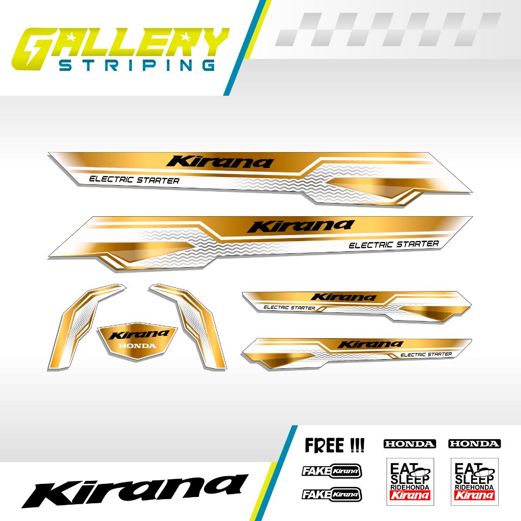 Jual Striping Sticker Honda Kirana 125 Dream Dasar Putih HK01 / Lis ...