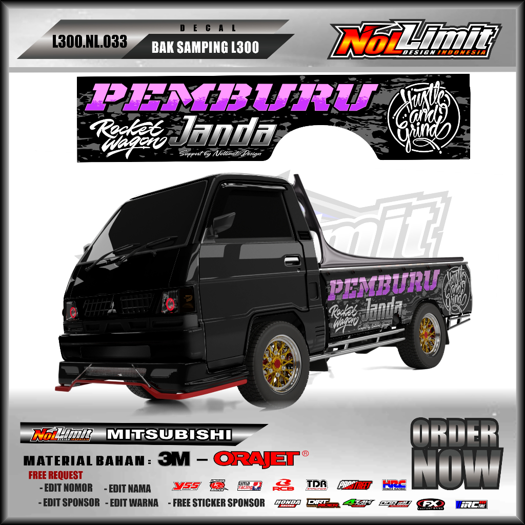 Jual Sticker STRIPING Variasi Mobil L300 Bak Samping kanan dan kiri ...