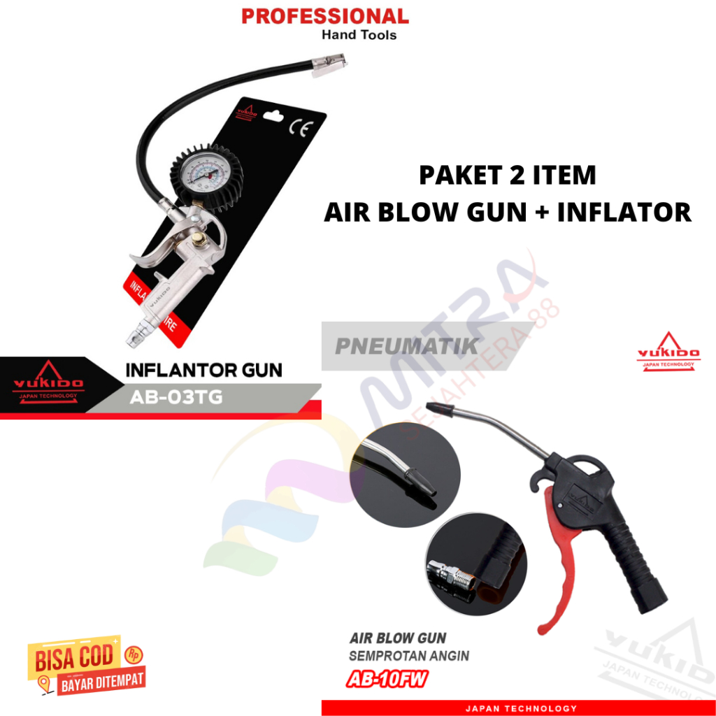Jual PAKET INFLATOR & AIR BLOW GUN Alat Pengisi Angin Ban / Air Tire ...