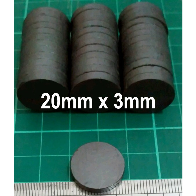 Jual Magnet Hitam Ferrite Bulat Koin Disc Tempelan Kulkas 20x3mm 20x3 ...