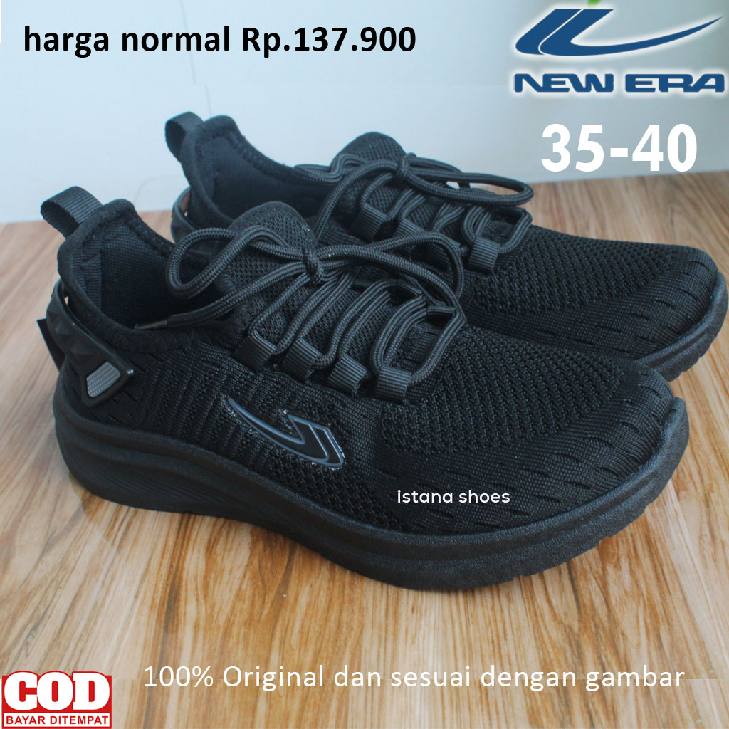 Jual Sepatu Sekolah Anak Perempuan Laki Laki SD SMP SMA NEW ERA Hitam ...