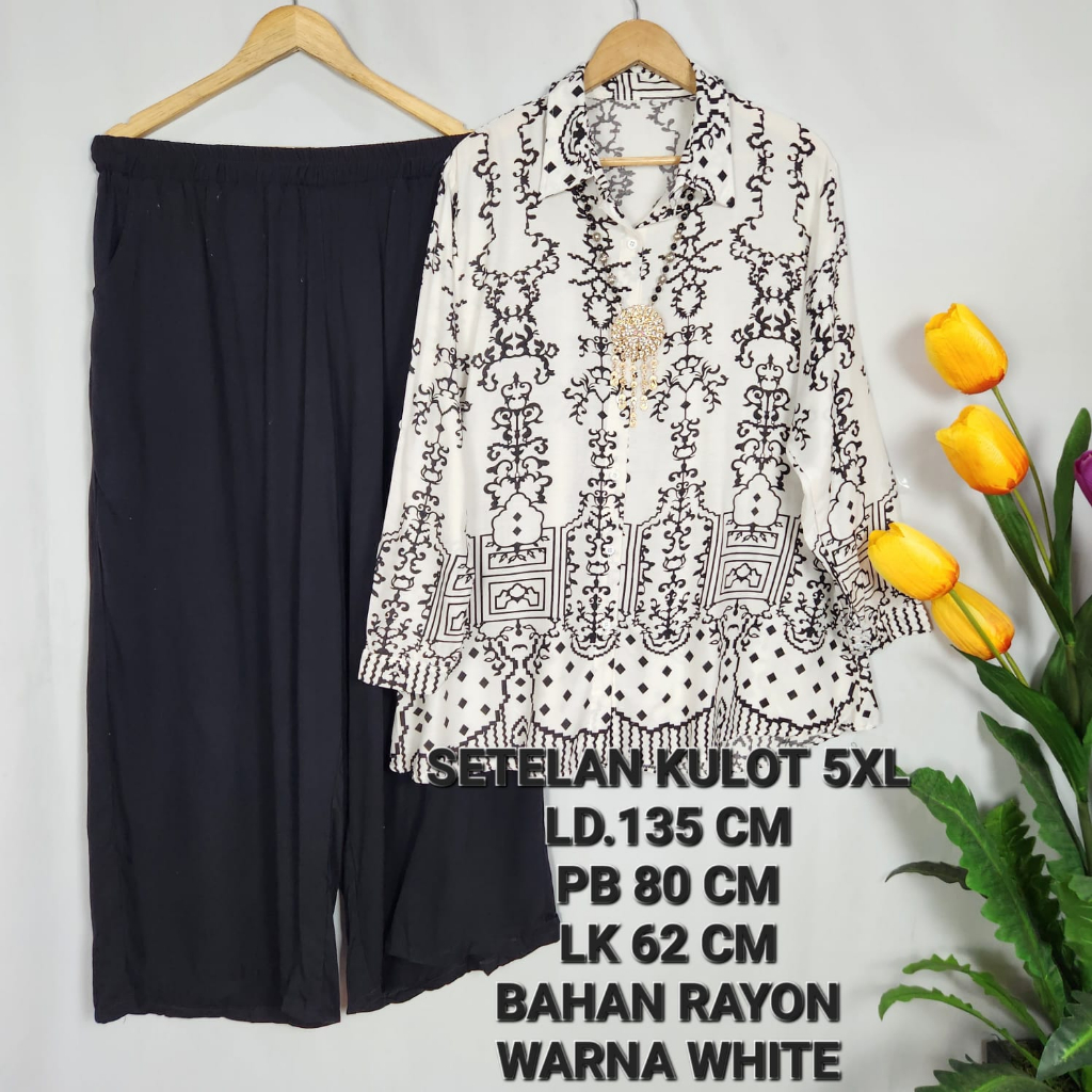 Jual Setelan Blouse Jumbo Ld 135 Cm Model Kulot Terbaru Kekinian Muat ...