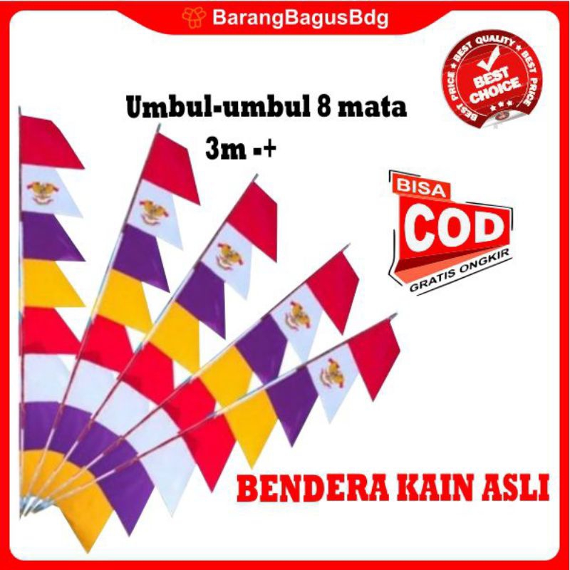 Jual Umbul umbul bendera kain 8 mata/bendera gergaji termurah/bahan premium | Shopee Indonesia