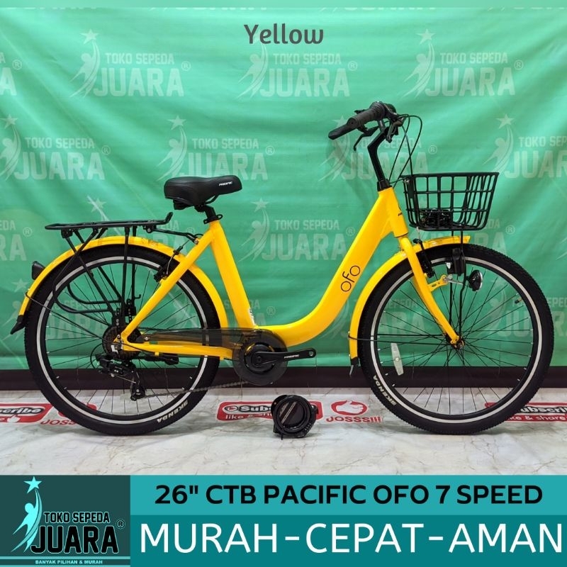 Jual SEPEDA CITY BIKE PACIFIC OFO 7 SPEED ALLOY MINION 26 INCH | Shopee Indonesia