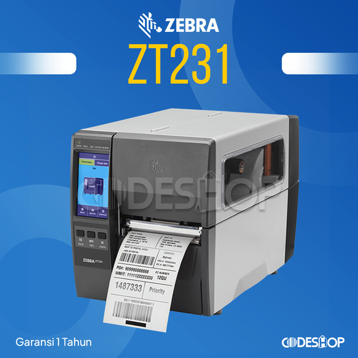 Jual Printer Barcode ZEBRA ZT 231 Cetak Label Harga dan Resi Industrial 203 DPI | Shopee Indonesia