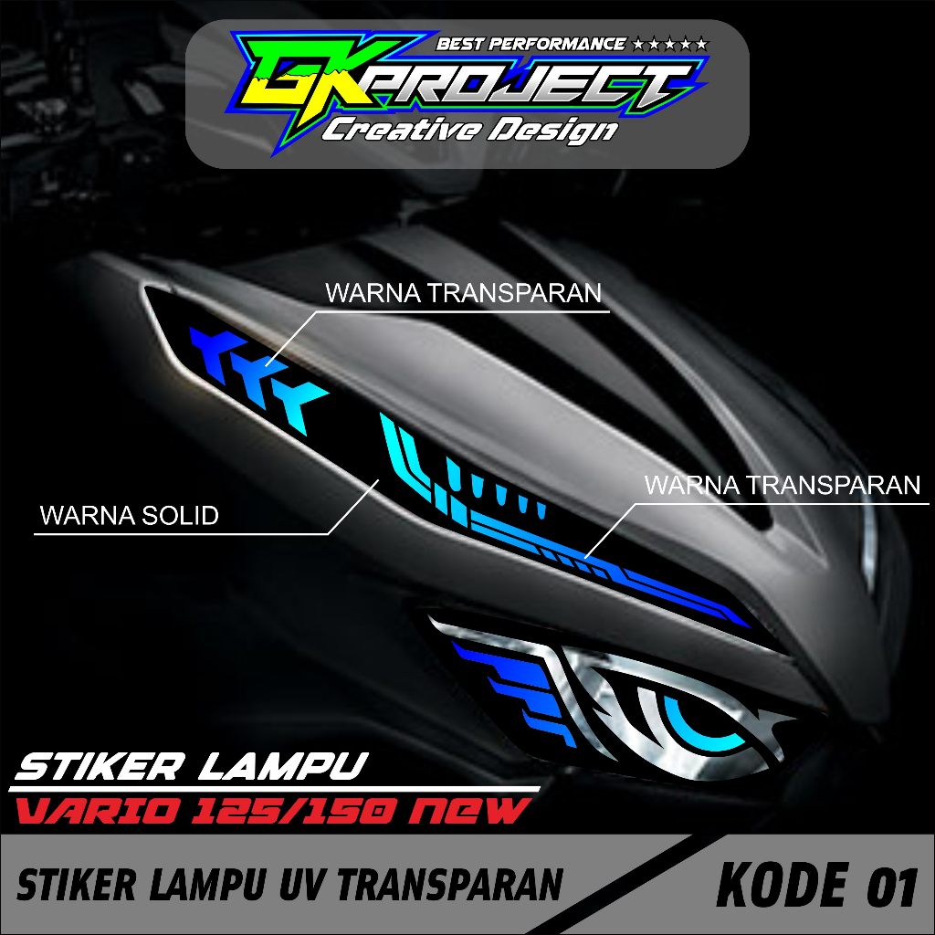 Jual Stiker Lampu / Alis Vario 125-150 New - Sticker Led Honda Vario GK ...