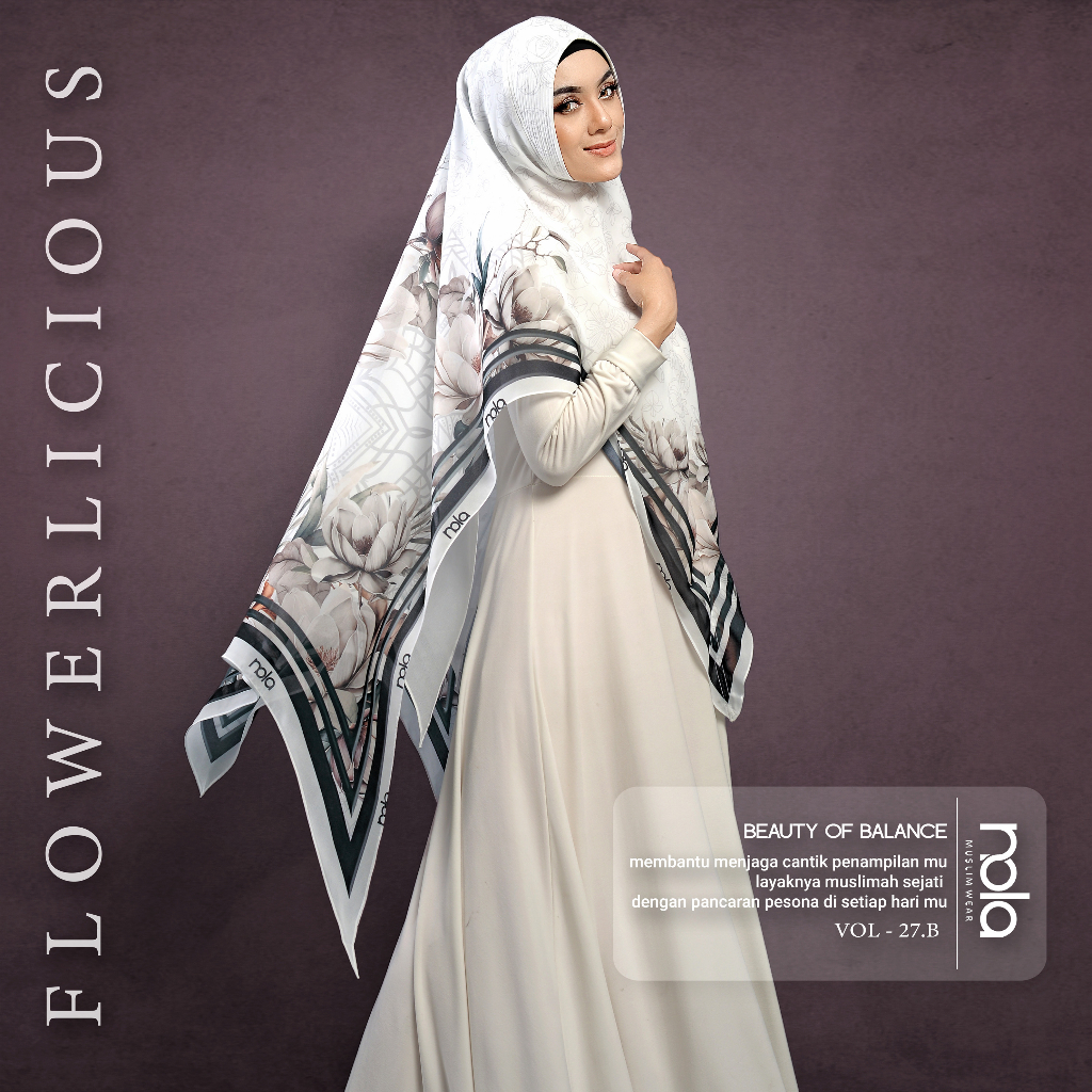 Jual Nola- Khimar Printing Vol 27 Hijab Instan Syar`i 2 Layer | Shopee ...