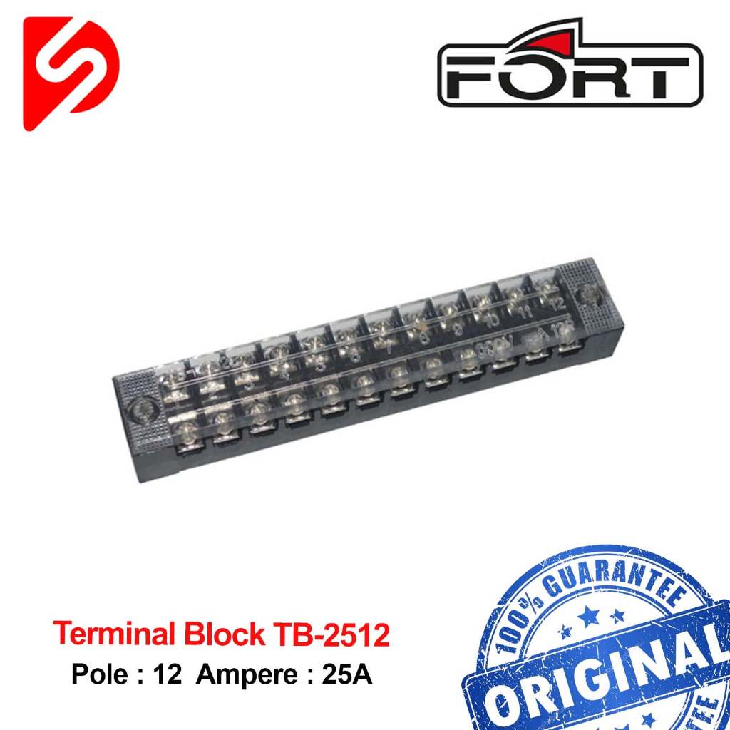 Jual Terminal block TB-2512 12P 25A FORT | Shopee Indonesia