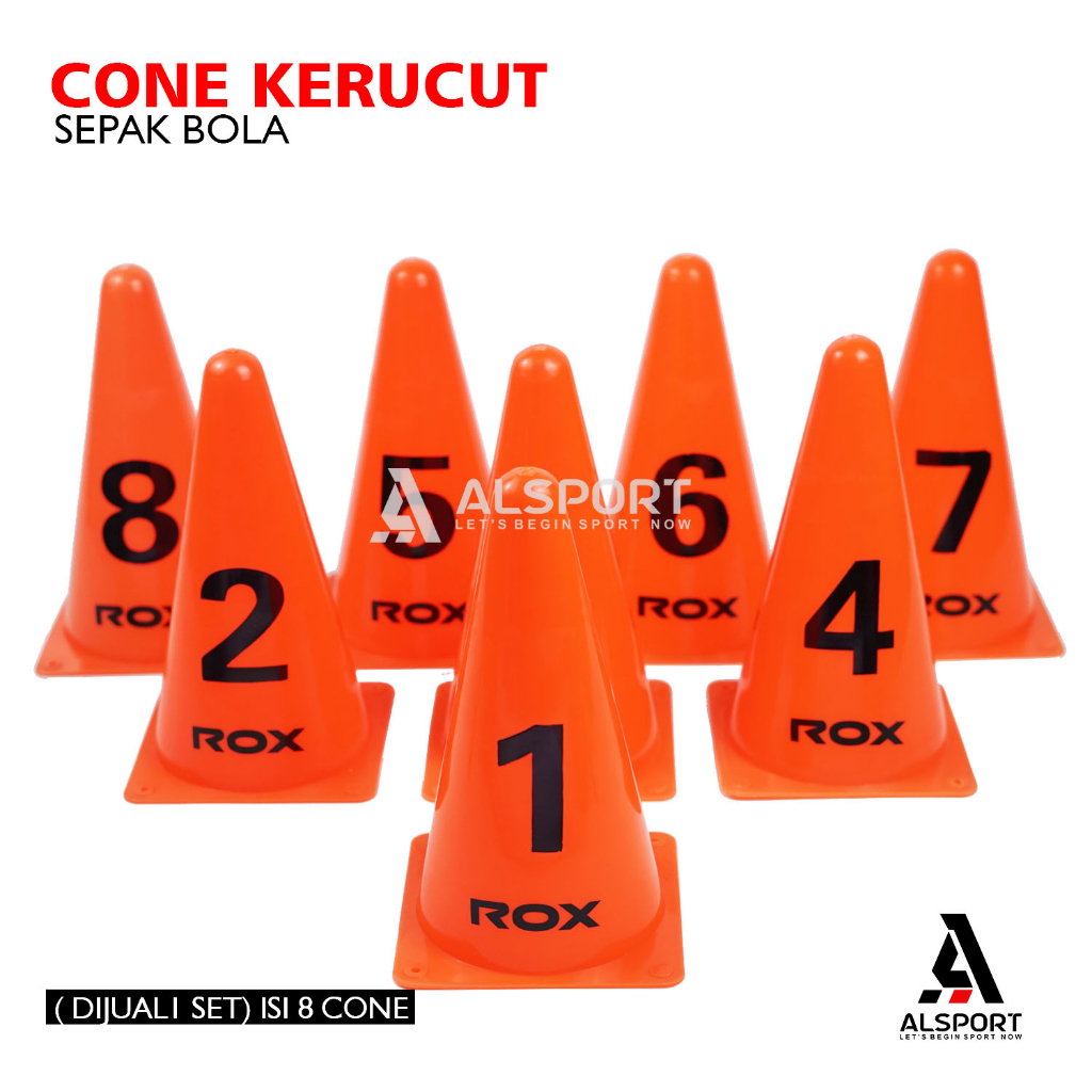 Jual Cone Kerucut Satu Set (ISI 8 pcs) / Kun Olahraga 23 cm | Shopee ...