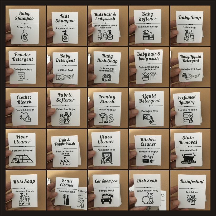 Jual Stiker Label Sabun Waterproof detergen sampho laundry pencuci ...