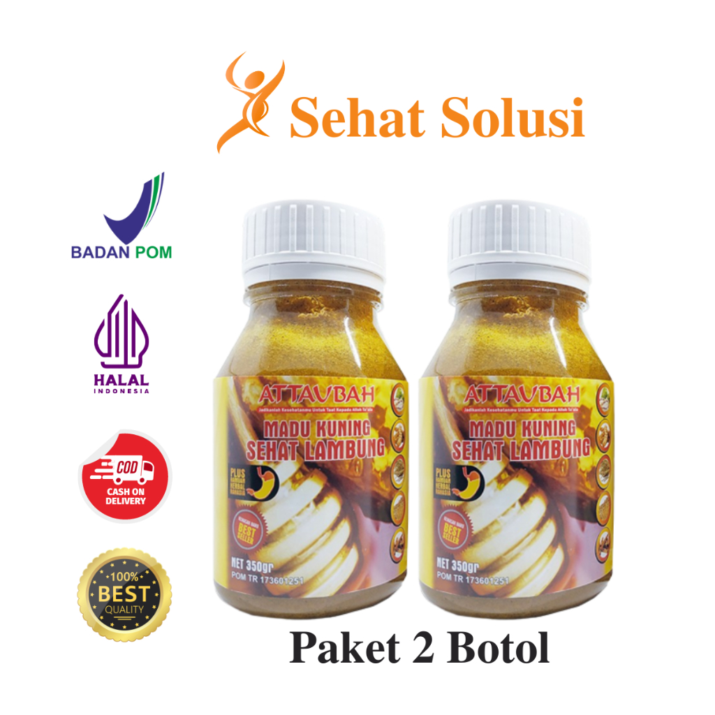 Jual [PAKET 2 BOTOL] Madu Kuning Attaubah 350gr - Madu Sehat Lambung ...