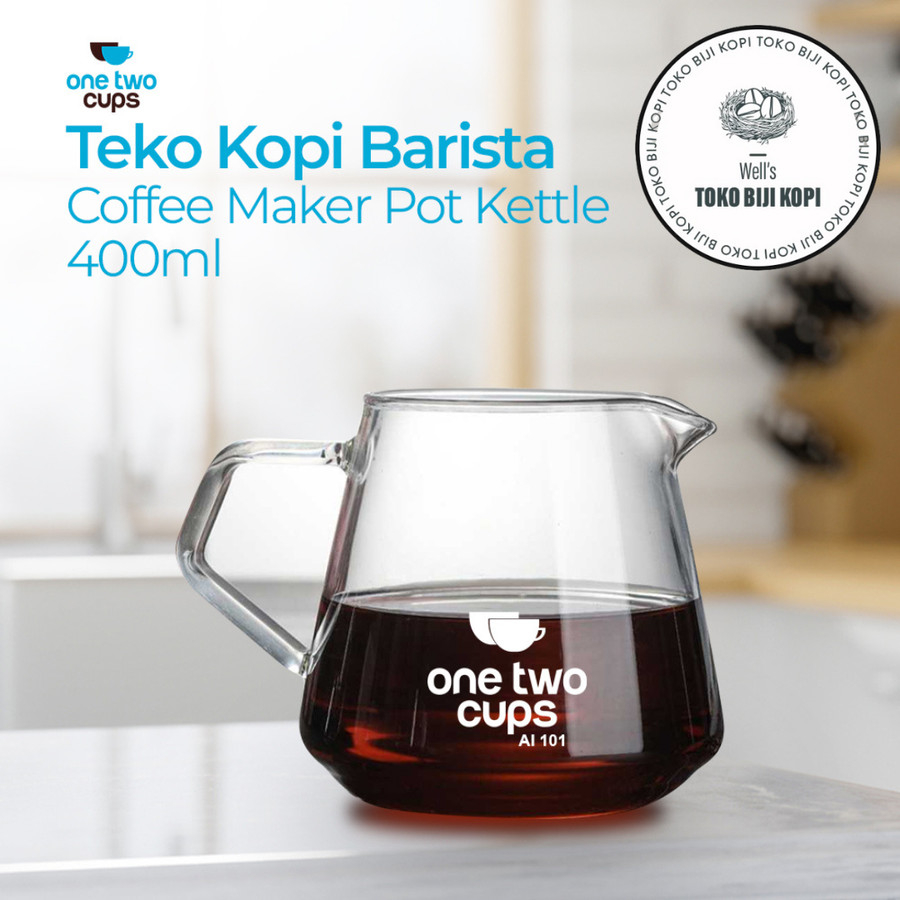 Jual COFFEE SERVER V60 POT KETTLE KACA TAHAN PANAS POLOS AI101 - 400 ML ...