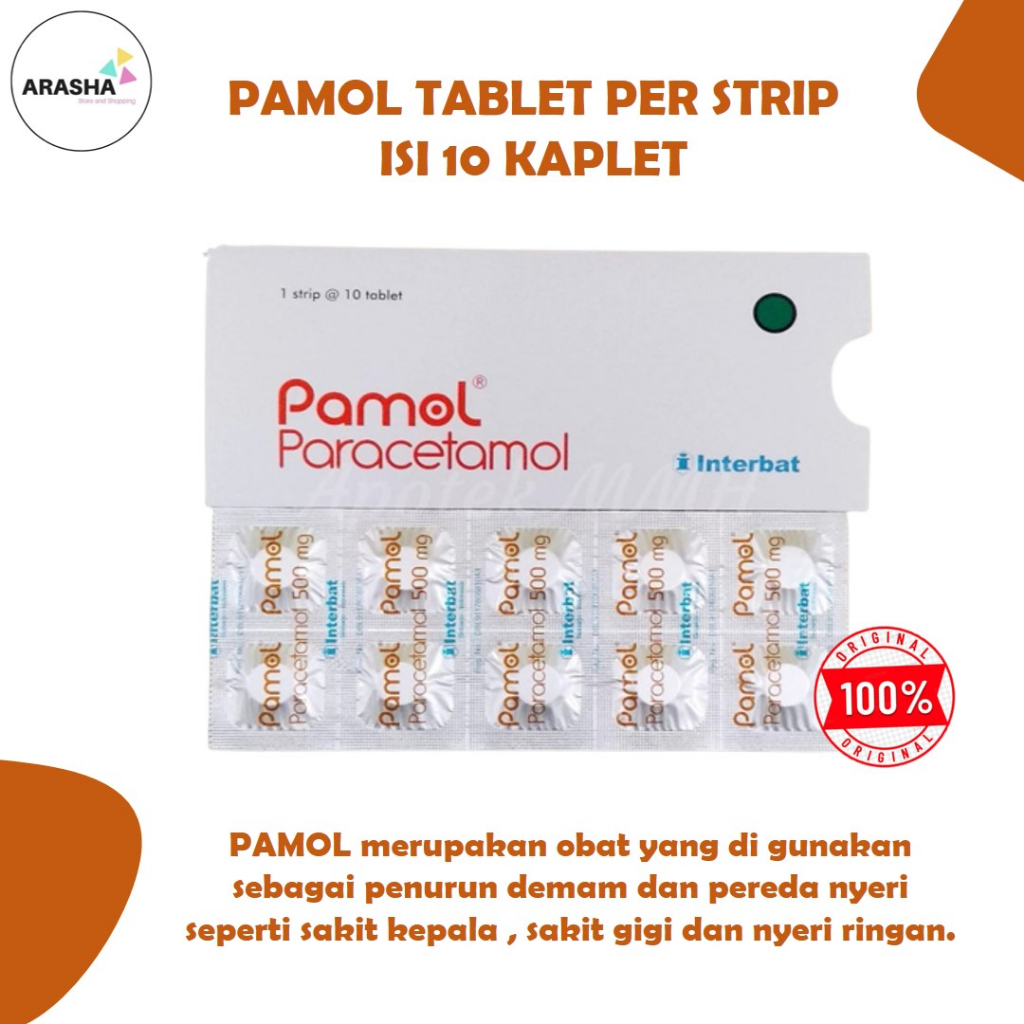 Jual PAMOL Strip 10 Tablet - Paracetamol Obat Demam Panas Dewasa dan ...