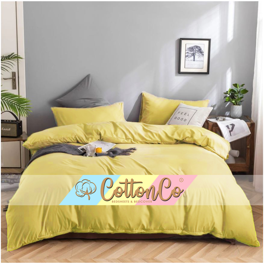 Jual CottonCo | Bed Cover Set Warna Kuning Soft Ukuran 90 / 100 / 120 ...