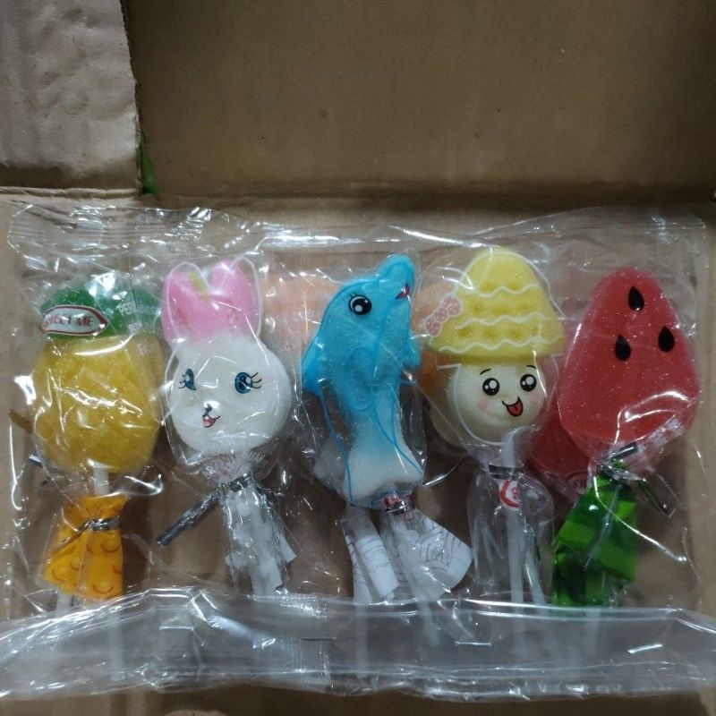 Jual permen lunak aneka rasa tangkai aneka bentuk isi 10 pcs | Shopee ...