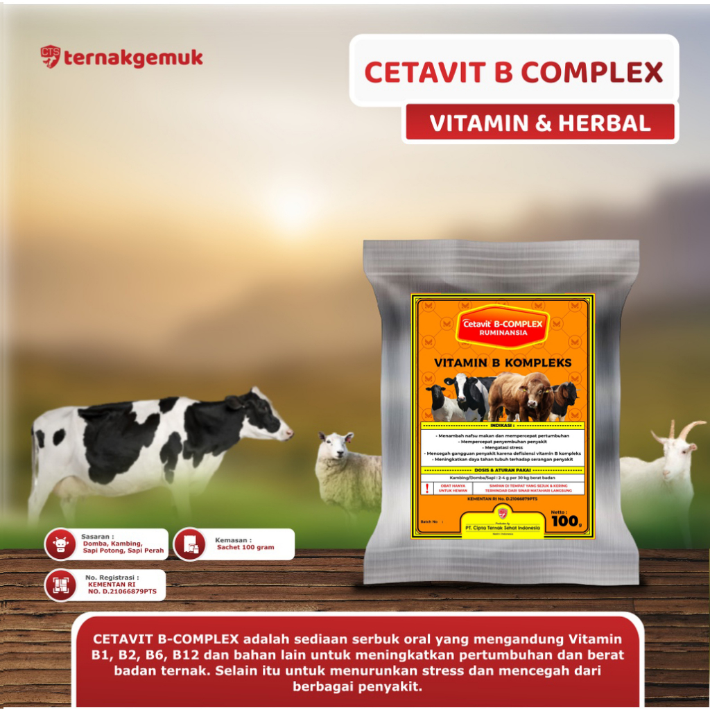 Jual VITAMIN B KOMPLEKS CETAVIT B COMPLEX PENGGEMUK TERNAK VITAMIN ...