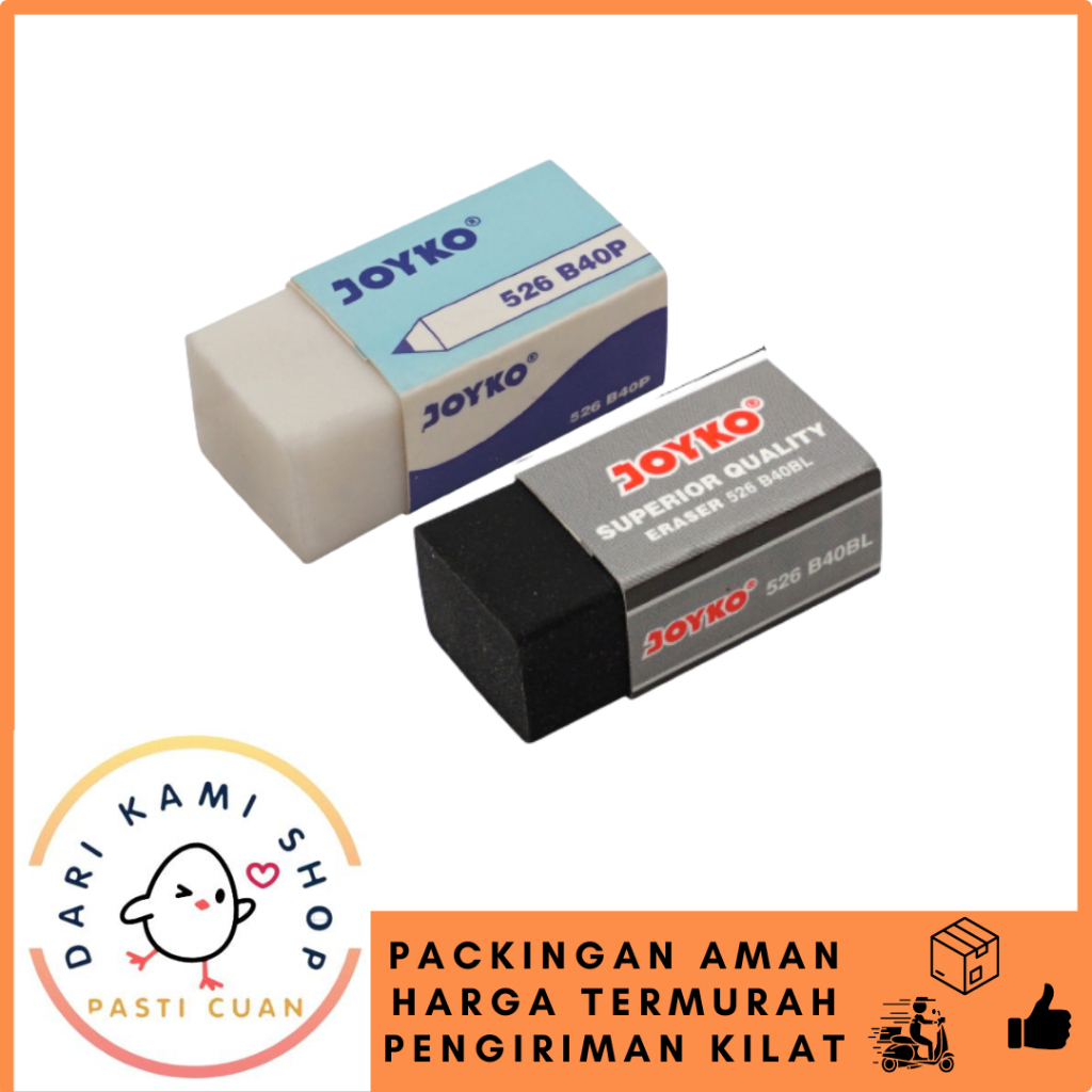 Jual JOYKO ERASER / PENGHAPUS PENSIL PUTIH HITAM 526-B40P 526-B40BL/ 1 PCS | Shopee Indonesia