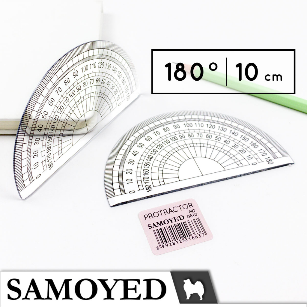 Jual Penggaris Busur Derajat Plastik / Plastic Protractor 180 / Half ...