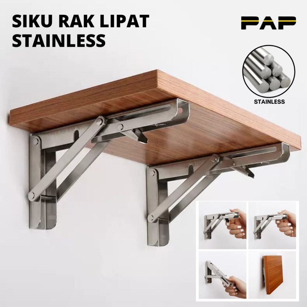 Jual Siku Meja Lipat Dinding Per Engsel Ambalan Rak Melayang Stainless ...