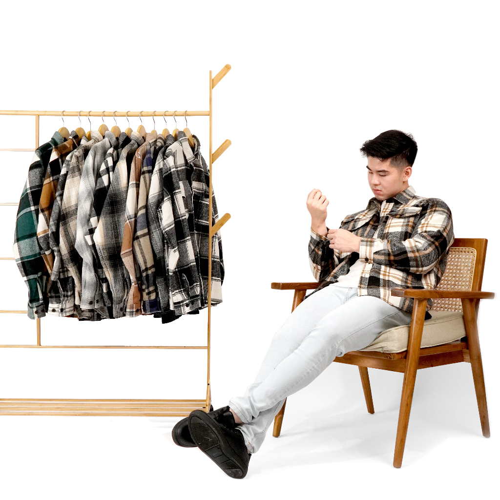 Jual Ribsgold Jaket Pria Shacket Flanel Lengan Panjang Nyaman Outer ...