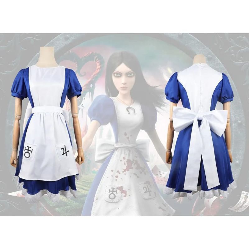 Jual COSTUM COSPLAY PERMAINAN ALICE MADNESS RETURNS GAUN CELEMEK ...