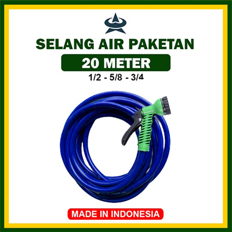 Jual GEMUK Paket Kepala Semprotan Selang Air Elastis 20 Meter Jet Spray ...