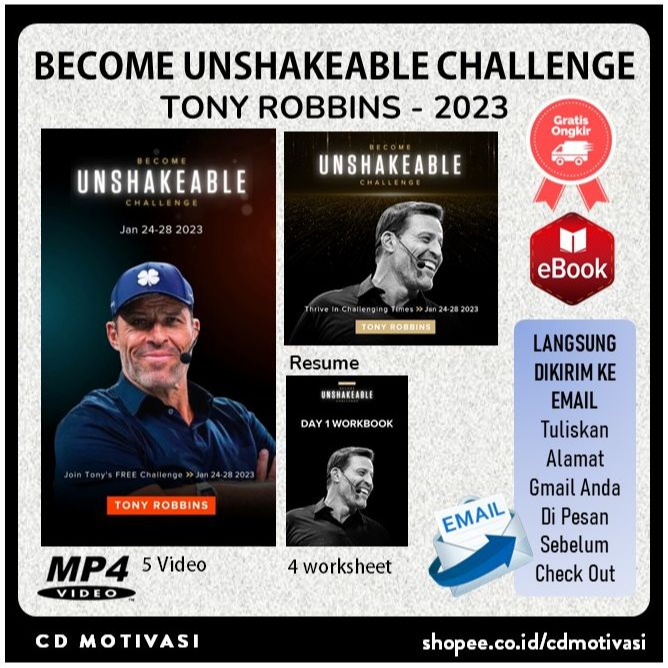 Jual Become Unshakeable Challenge Tony Robbins 2023 - Bahasa Inggris ...