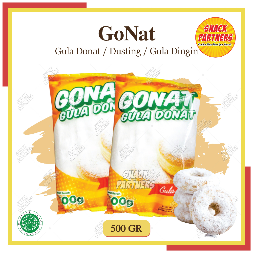Jual GONAT Gula Donat Dingin 500 GR - Topping Gula Bubuk Tabur Halus ...