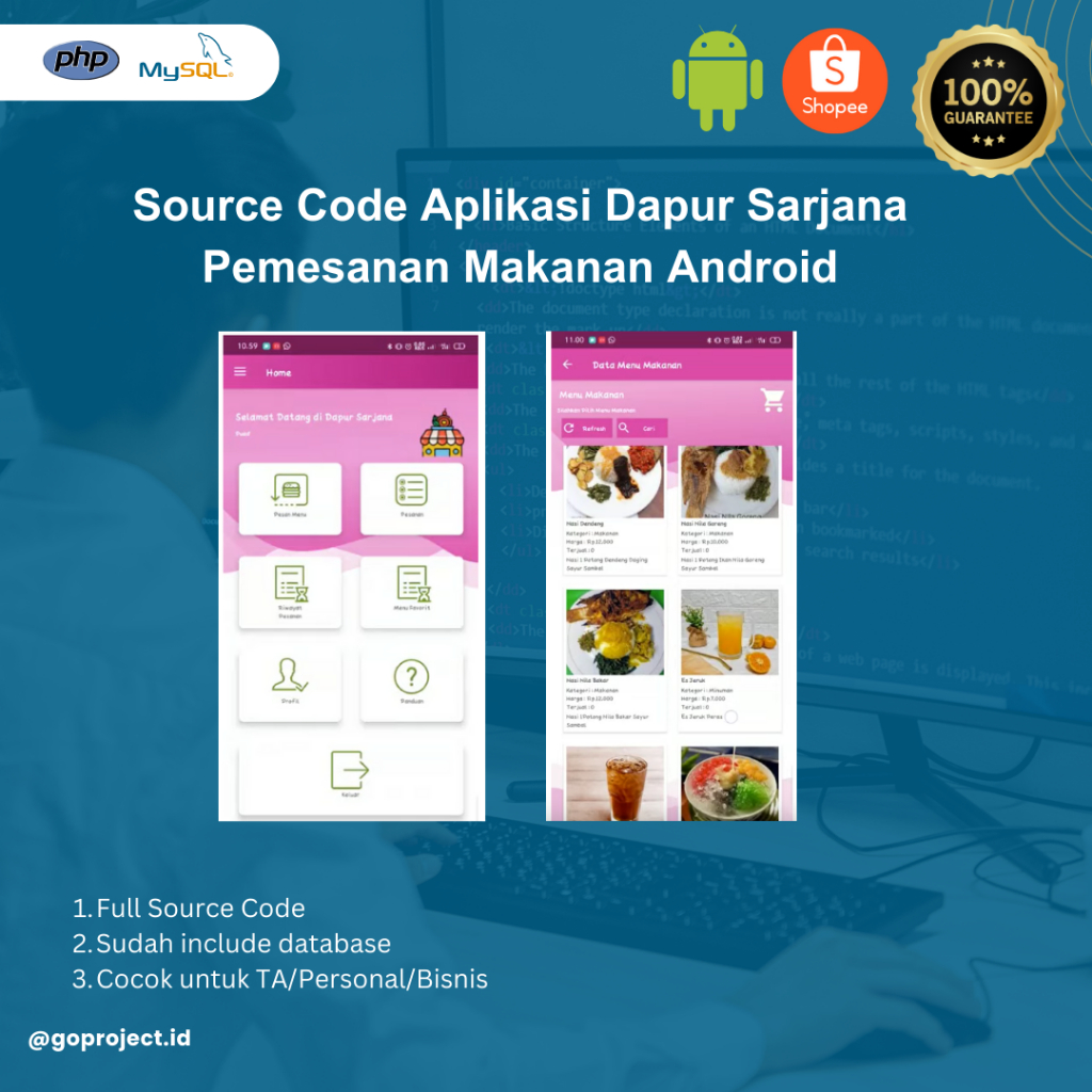 Jual Source Code Aplikasi Dapur Sarjana Pemesanan Makanan Android ...