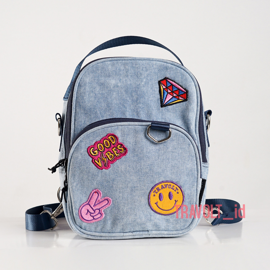 Jual Denim Patch Sling Bag 3in1 - Travolt - Tas Ransel selempang Jeans ...