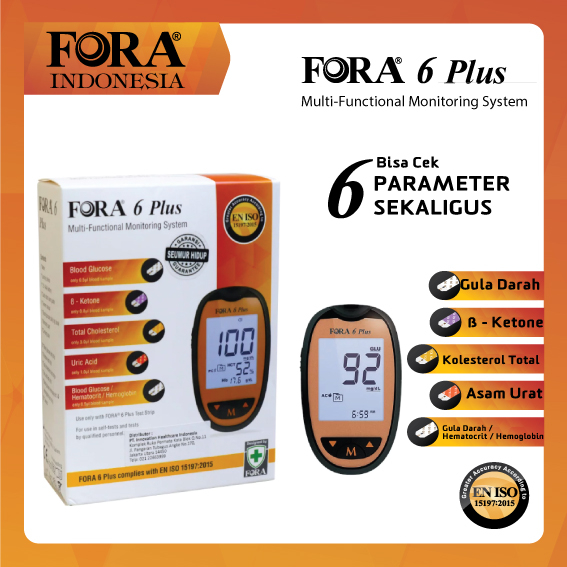 Jual Fora 6 Plus Blood Multiparameter Test - Gula Asam Urat Kolesterol ...