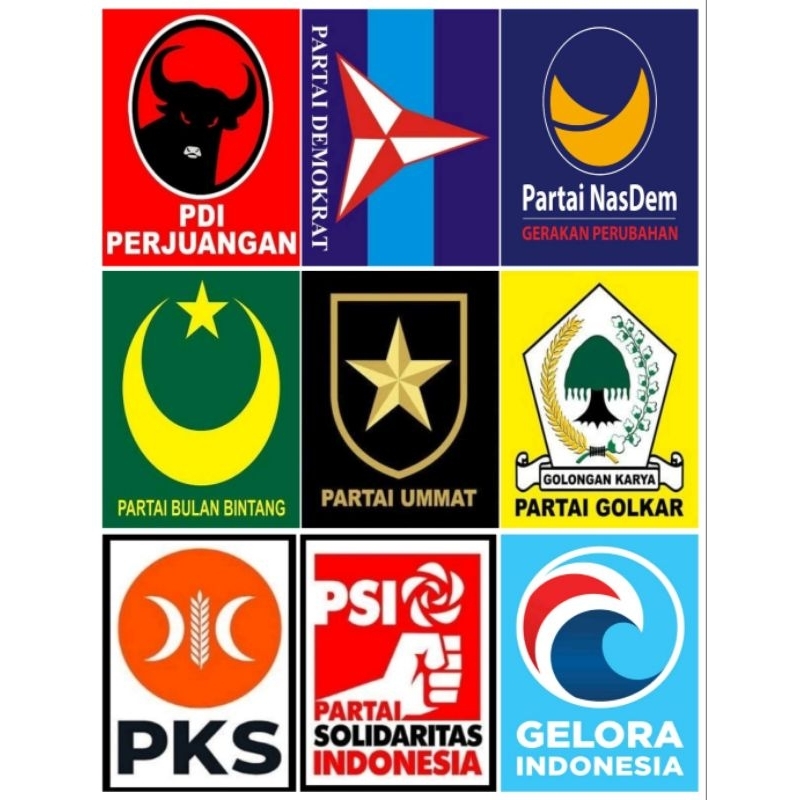 Jual STIKER PARTAI POLITIK LAMINASI GLOSSY ANTI AIR | Shopee Indonesia