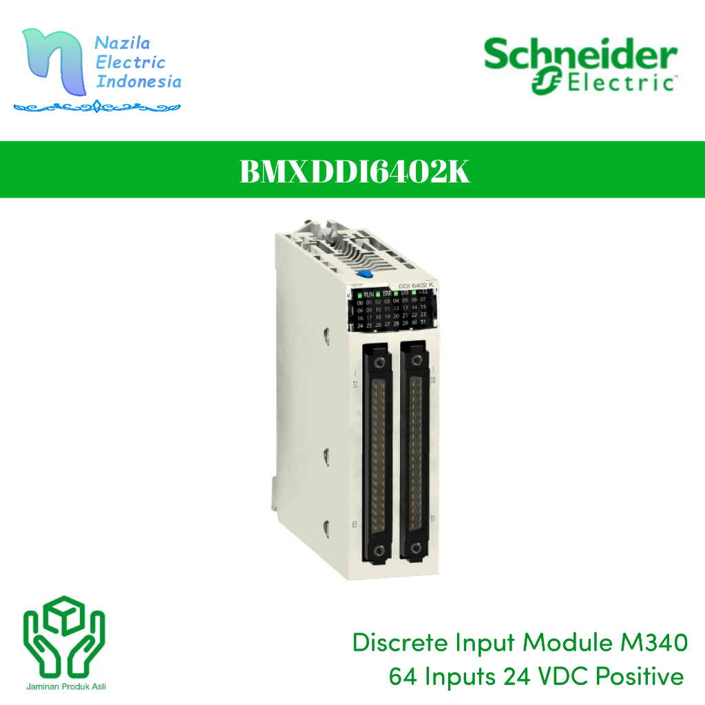 Jual Schneider BMXDDI6402K Discrete 64 Inputs Module M340 24 VDC ...