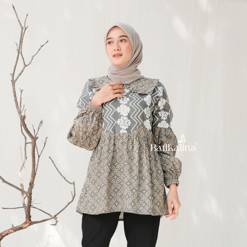 Jual Baju Batik Wanita Modern Atasan Blouse Batik Kerja Kantor Wanita Shopee Indonesia