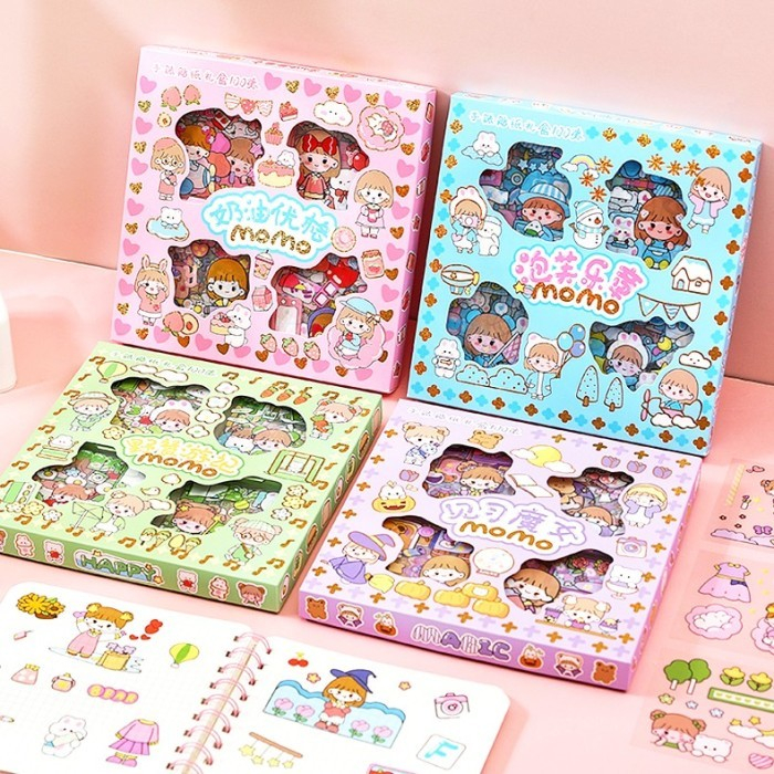 Jual Sticker Waterproof Sticker Momo Dapat Box Isi 100 Lembar ... Jual Sticker Waterproof Sticker Momo Dapat Box Isi 100 Lembar ...