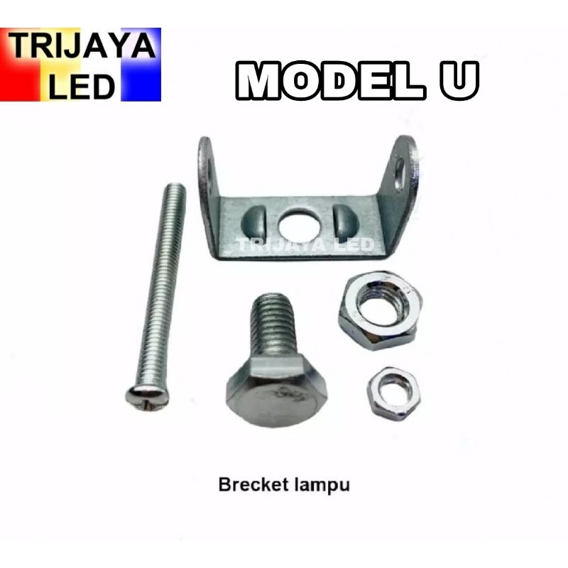 Jual Bracket Lampu Tembak Sorot Model U Sepeda Motor Dudukan Pipih Baut